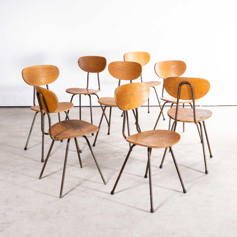 1960s German Café Dining Chairs Brown Frame, Set of Eight For Sale at ...