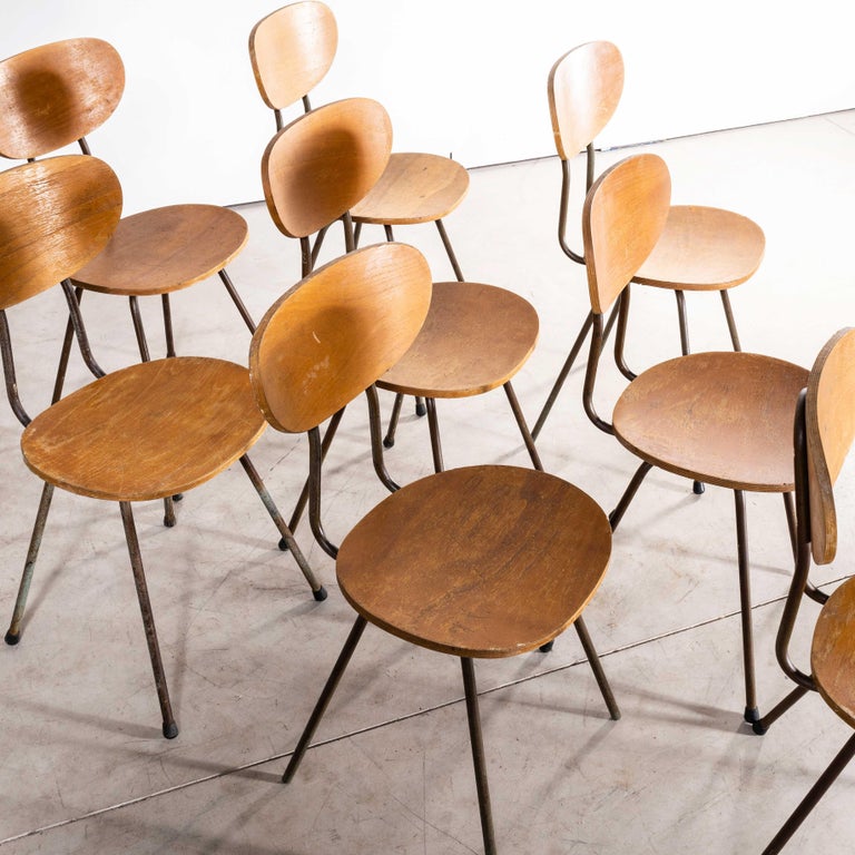 1960s German Café Dining Chairs Brown Frame, Set of Eight For Sale at ...