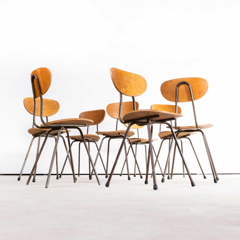 1960s German Café Dining Chairs Brown Frame, Set of Eight For Sale at ...
