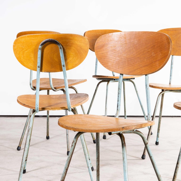 1960s German Café Dining Chairs with Aqua Frame, Set of Eight For Sale ...