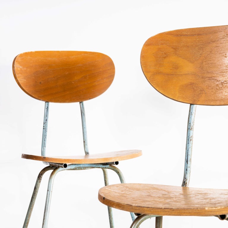 1960s German Café Dining Chairs with Aqua Frame, Set of Eight For Sale ...