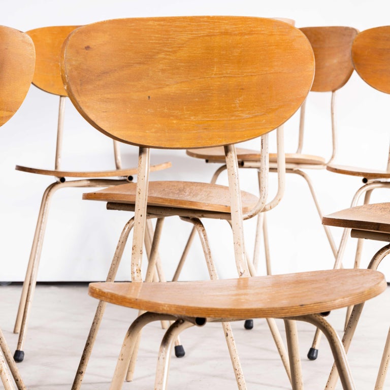 1960s German Café Dining Chairs with Cream Frame, Set of Eleven For ...
