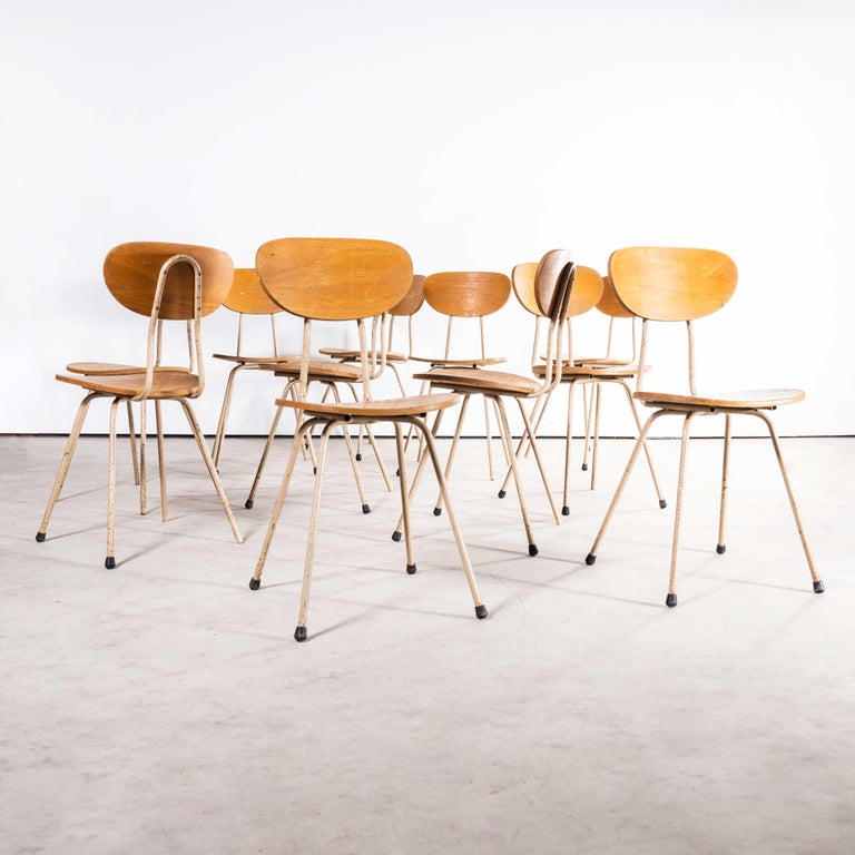1960s German Café Dining Chairs with Cream Frame, Set of Eleven For ...