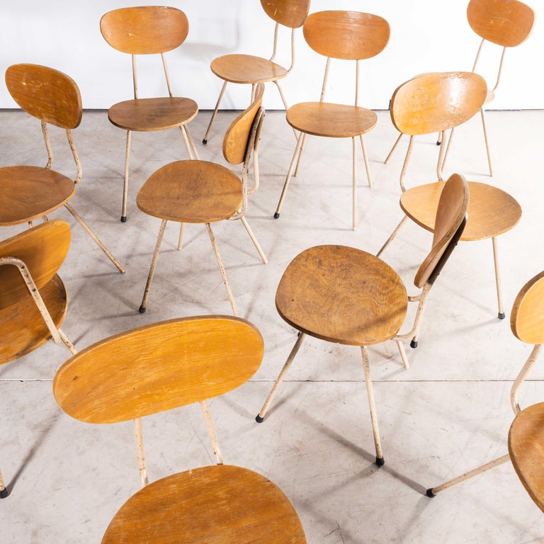 1960s German Café Dining Chairs with Cream Frame, Set of Eleven For ...