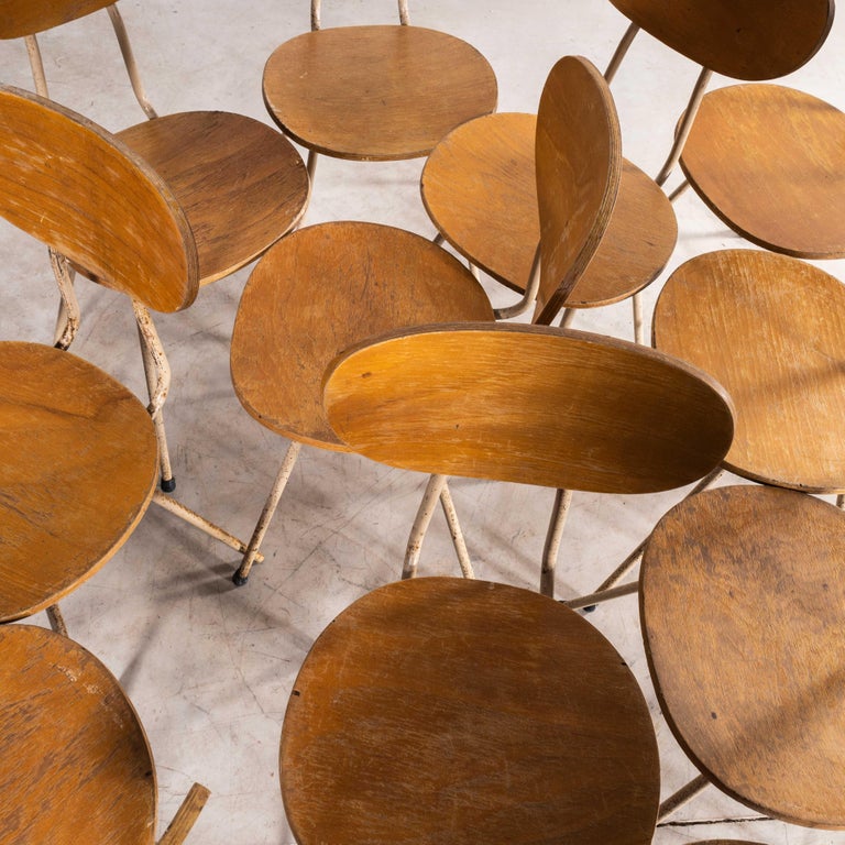 1960s German Café Dining Chairs with Cream Frame, Set of Eleven For ...