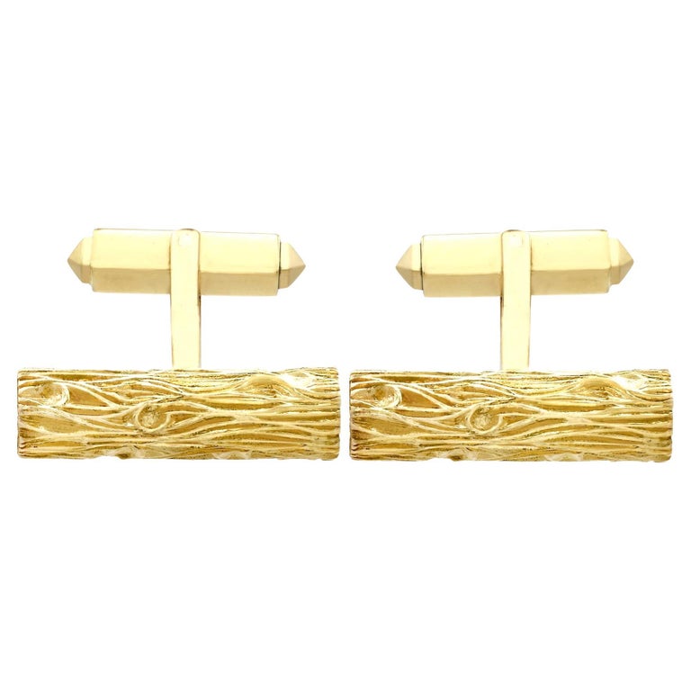 1960s German Cufflinks in Yellow Gold For Sale at 1stDibs