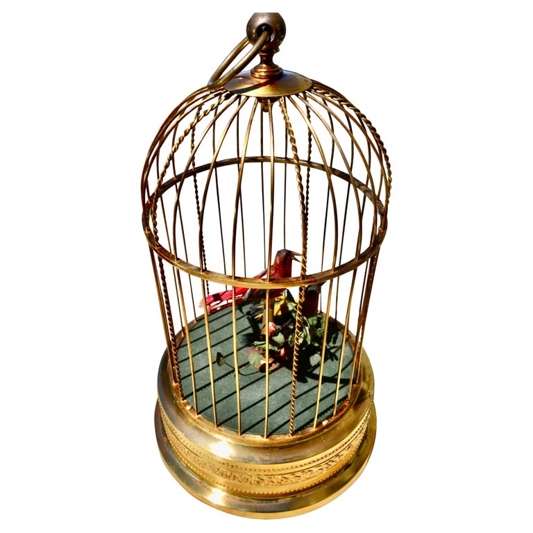 1960's German made Singing Bird Cage For Sale at 1stDibs