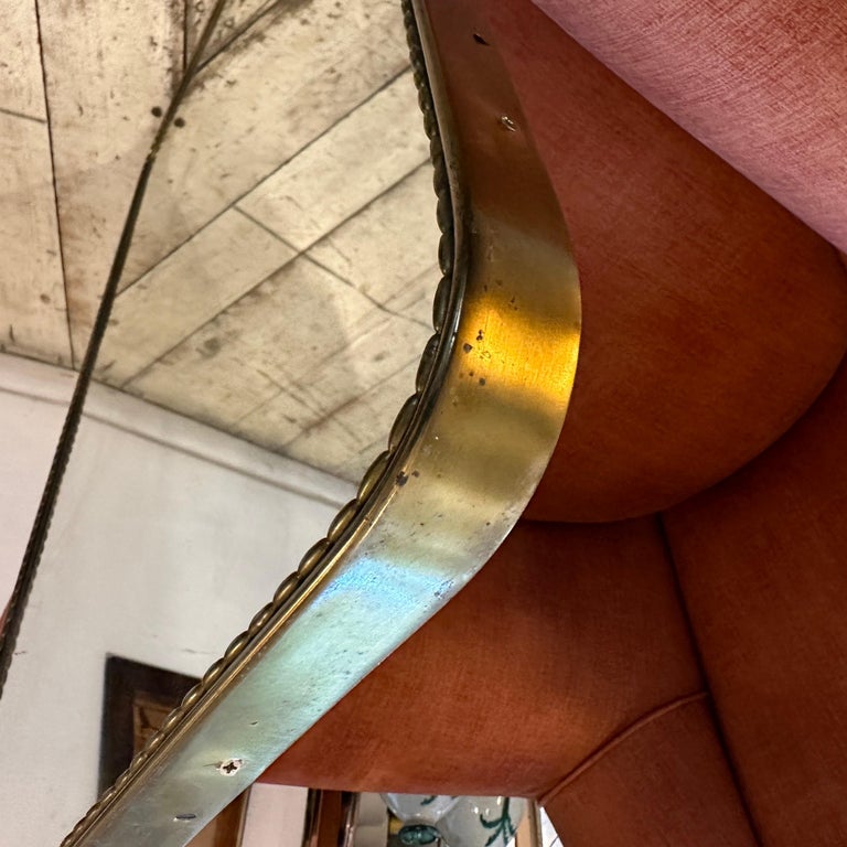 1960s Gio Ponti Style Mid-Century Modern Brass Rectangular Italian Wall ...