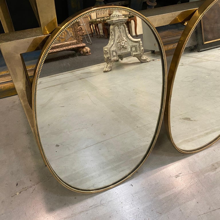 1960s Giò Ponti Style Set of Two Mid-Century Modern Italian Oval Brass ...