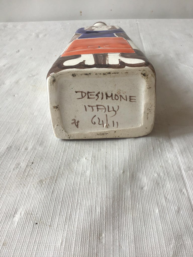 1960s Giovanni DeSimone Ceramic Vase of Two People at 1stDibs