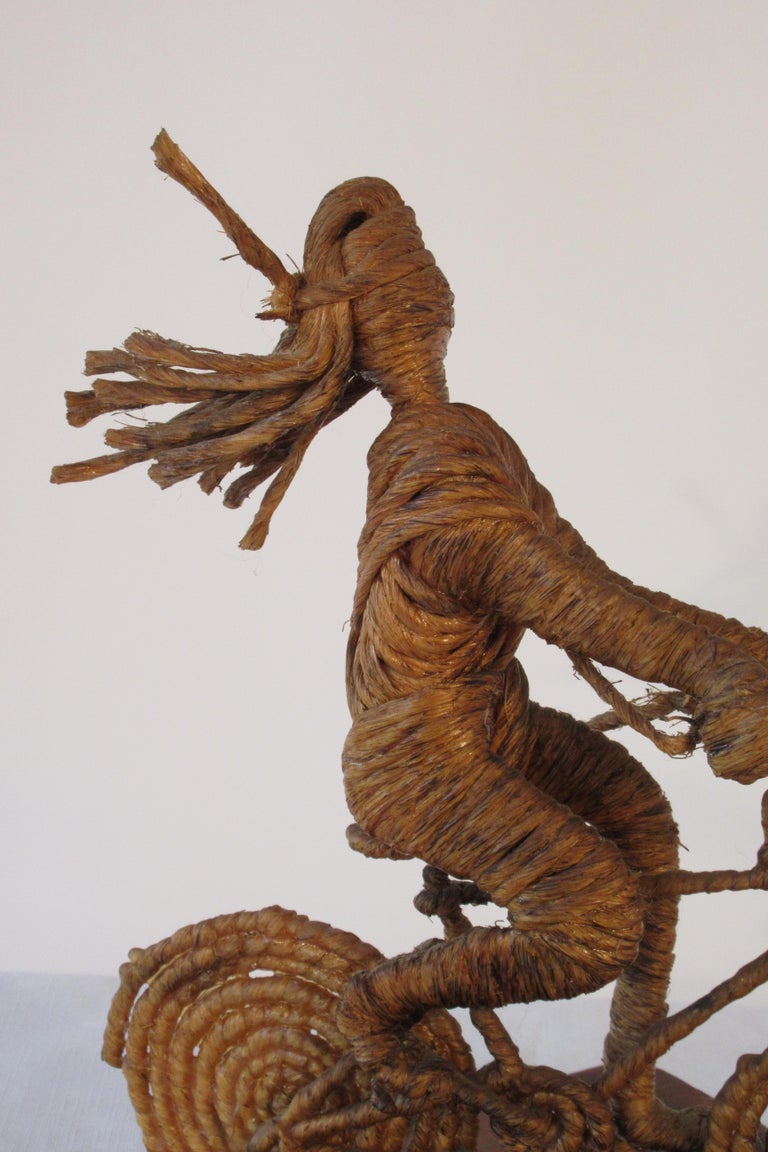 1960s Girl on Bike Rope Sculpture at 1stDibs