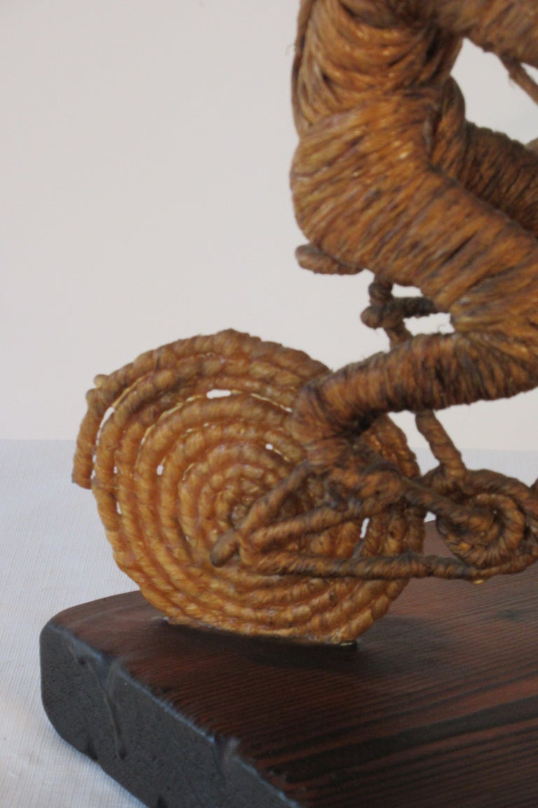 1960s Girl on Bike Rope Sculpture at 1stDibs