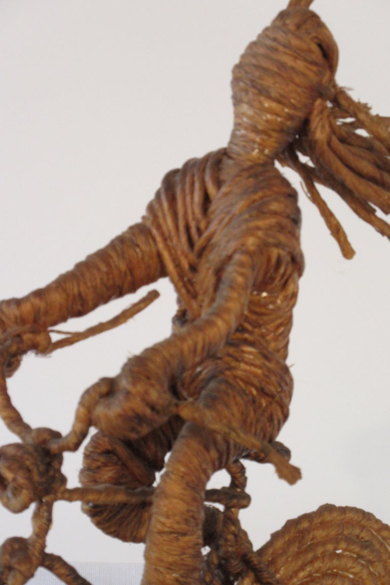 1960s Girl on Bike Rope Sculpture at 1stDibs