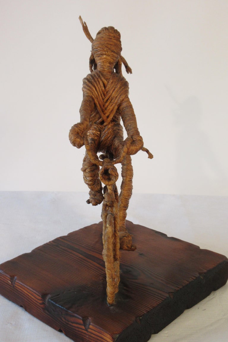 1960s Girl on Bike Rope Sculpture at 1stDibs