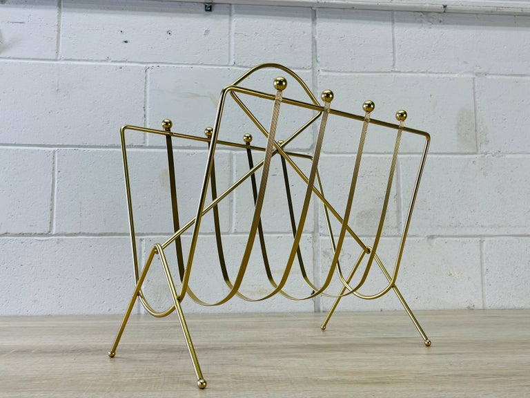 1960s Gold Atomic Style Magazine Rack at 1stDibs