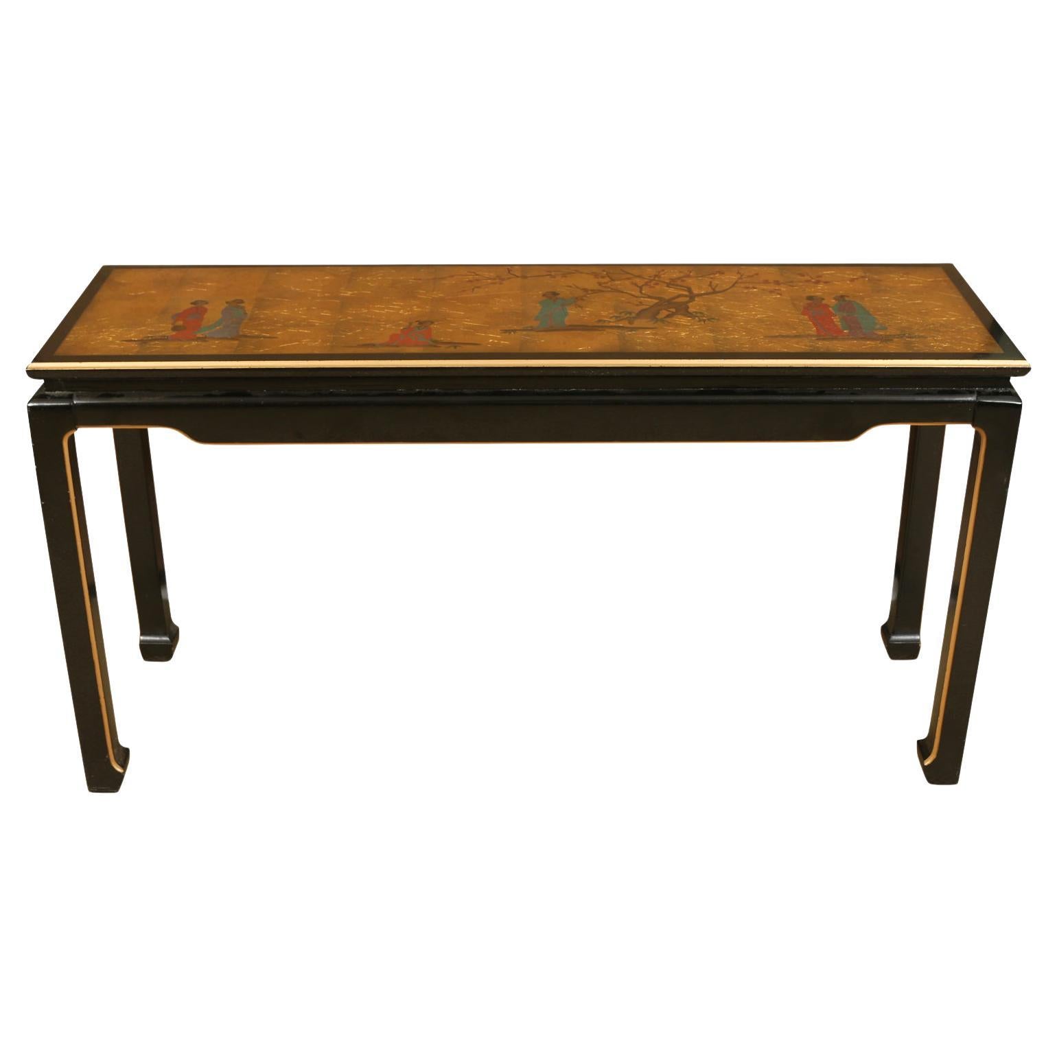 Gold Leaf Console Table For Sale at 1stDibs