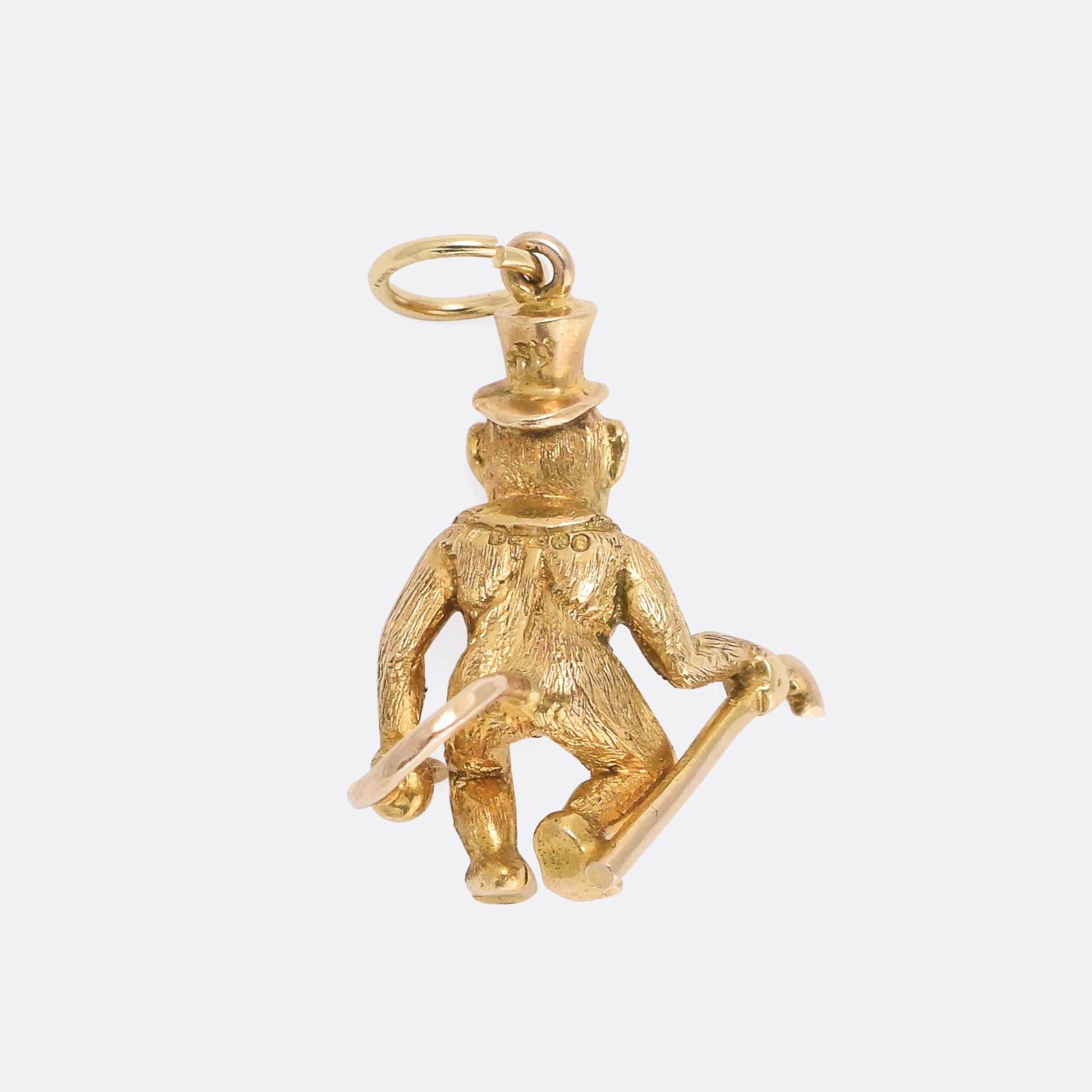 1960s Gold Monkey Novelty Pendant at 1stDibs | gold monkey pendant ...