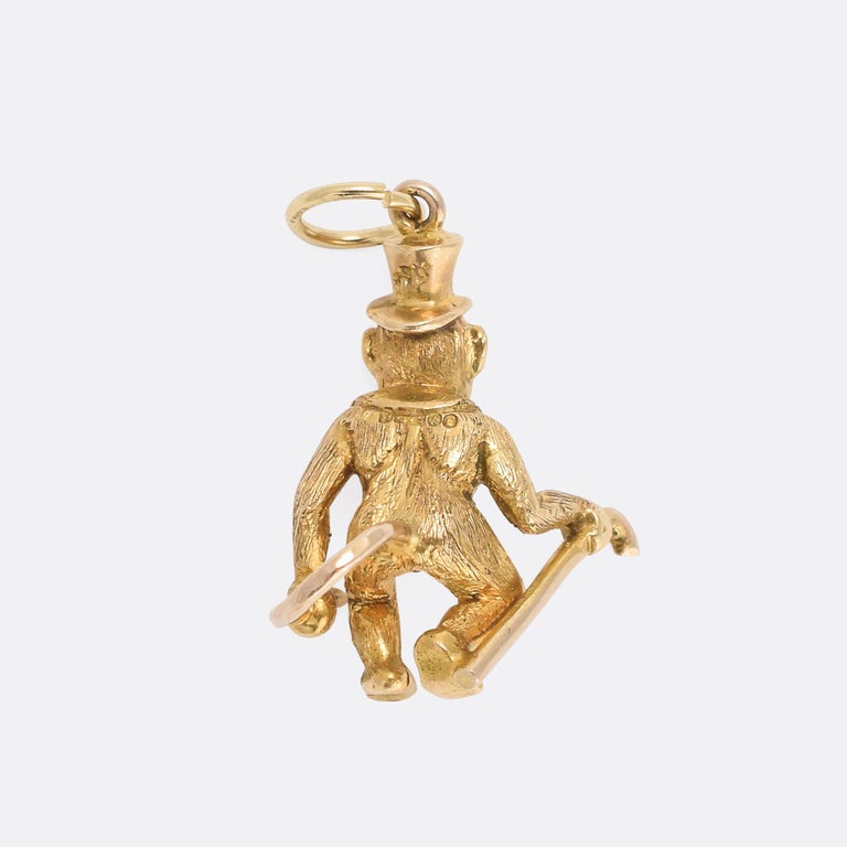1960s Gold Monkey Novelty Pendant at 1stDibs | gold monkey pendant