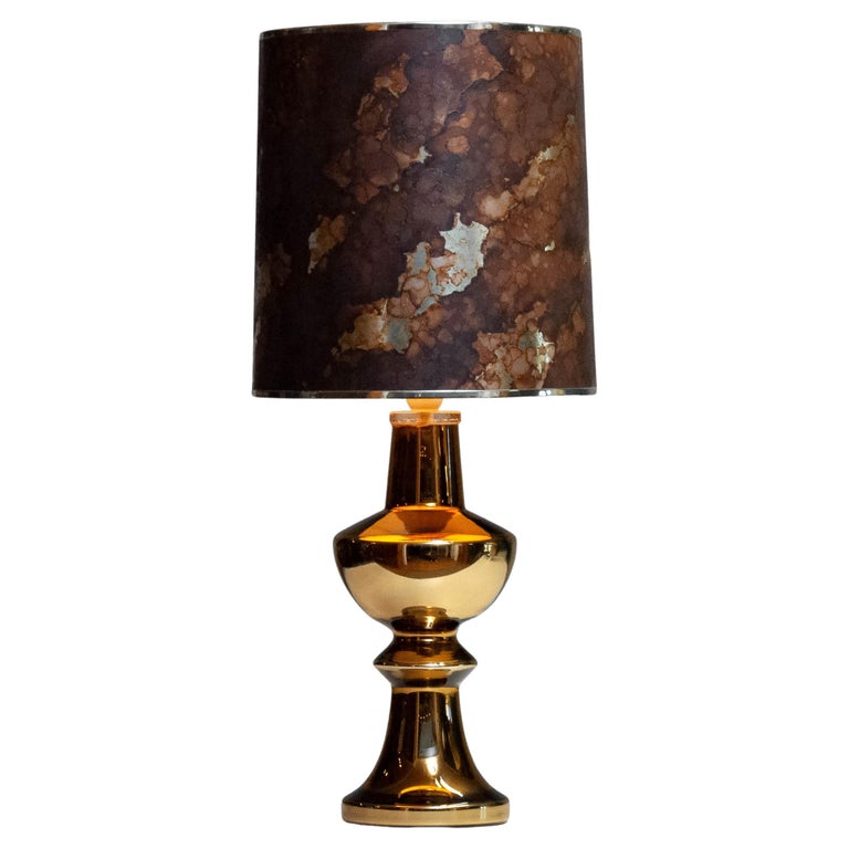 1960s Golden Art Glass Table Lamp Designed by Gustav Leek for Luxus ...