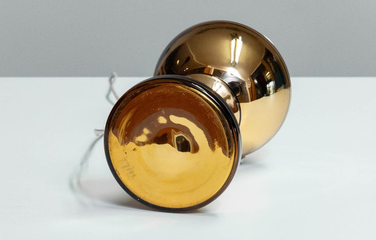 1960s Golden Brutalist Art Glass Table Lamp Designed by Gustav Leek for ...