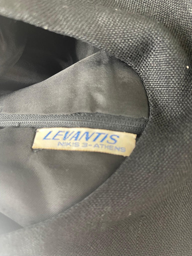 1960s Greek Levantis Athens Black Red Linen Vintage 60s Embroidered ...