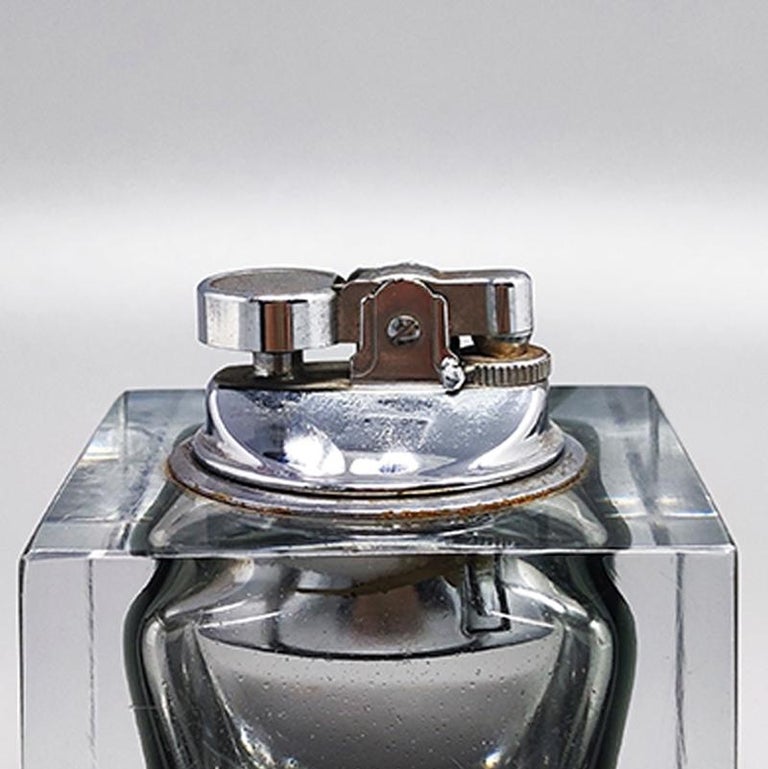 1960s Grey Table Lighter in Murano Glass By Flavio Poli for Seguso For ...