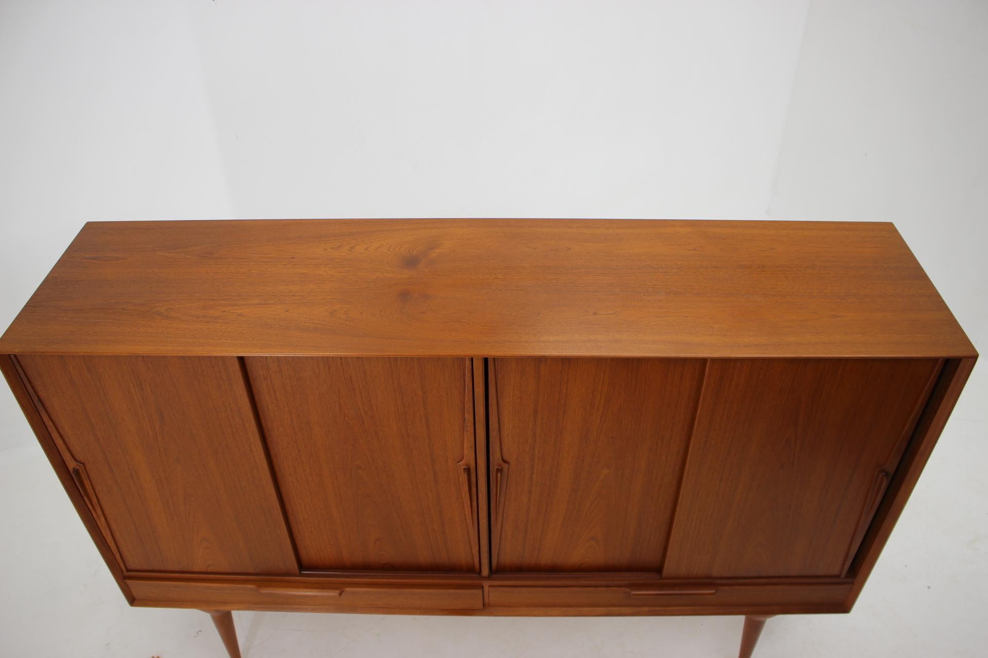 1960s Gunni Omann Teak Highboard "Model 13", Denmark at 1stDibs