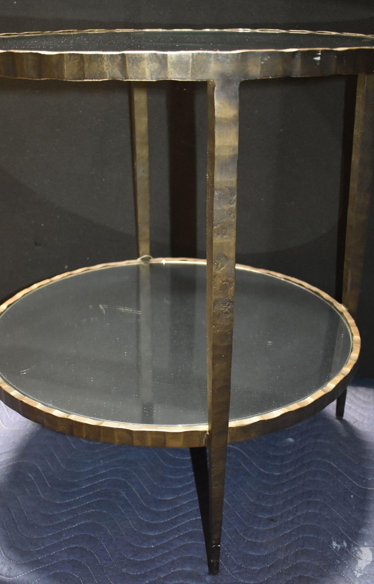 1960s Hammered Iron Two Tiers Round Side Table at 1stDibs | two tier ...