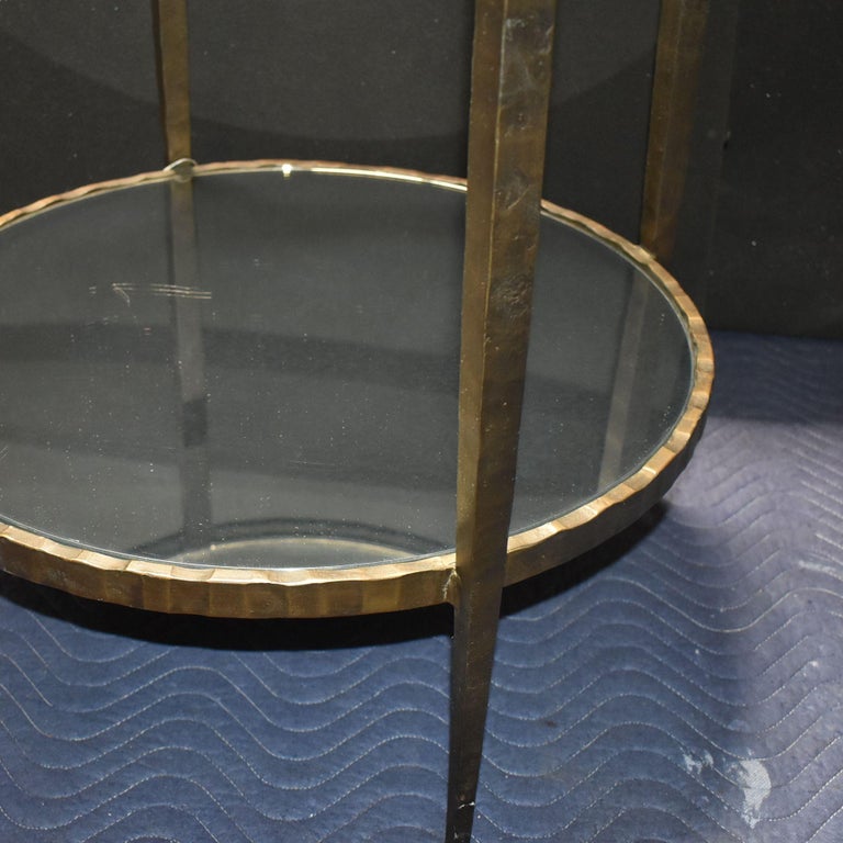 1960s Hammered Iron Two Tiers Round Side Table at 1stDibs | two tier ...