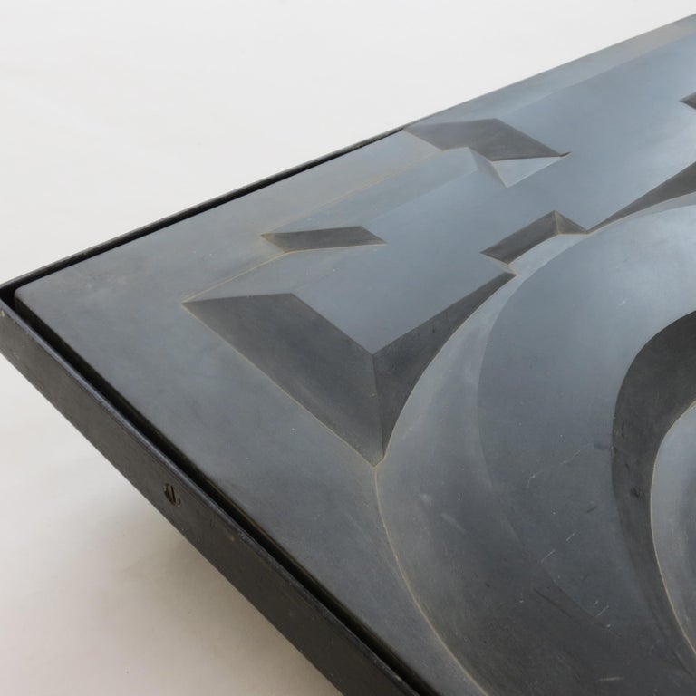 1960s Hand Carved Abstract Modernist Blue Slate Wall Plaque For Sale at ...