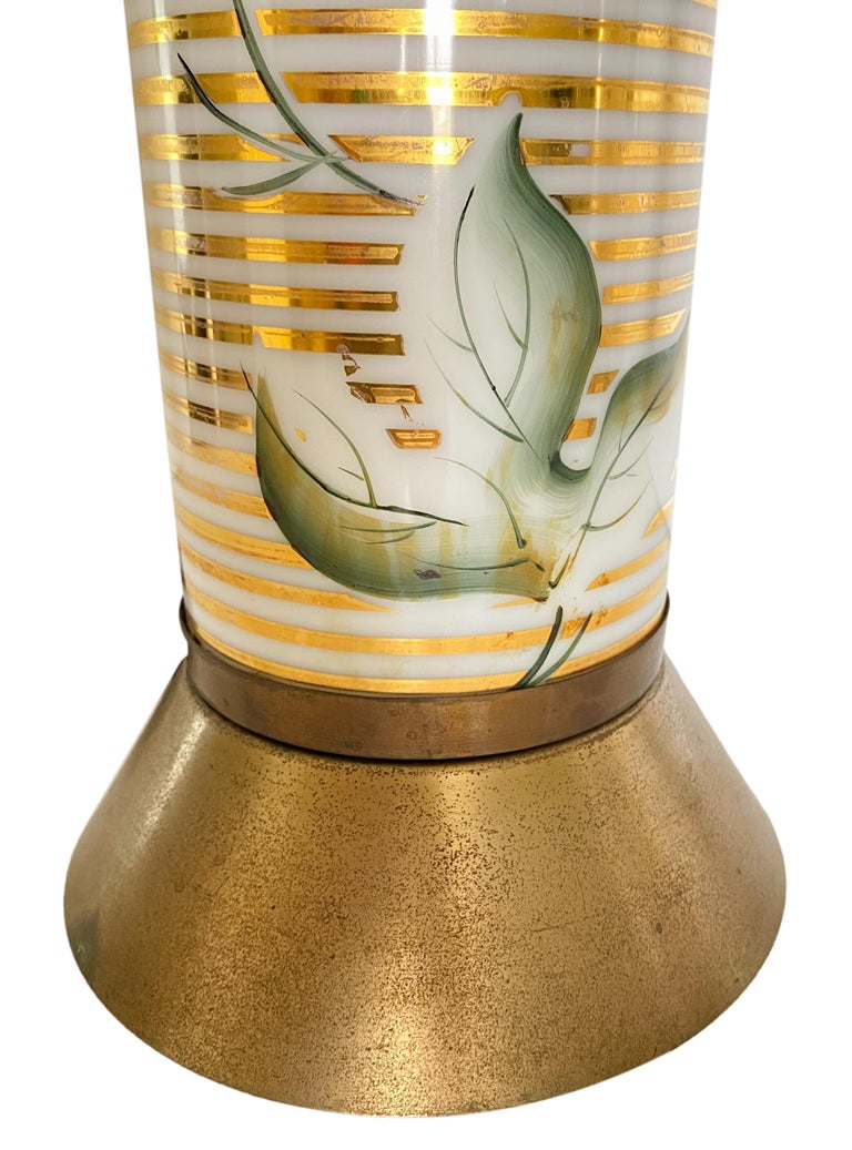 1960s, Hand Painted and Gilded Ceramic Pillar Lamps, a Pair For Sale at ...
