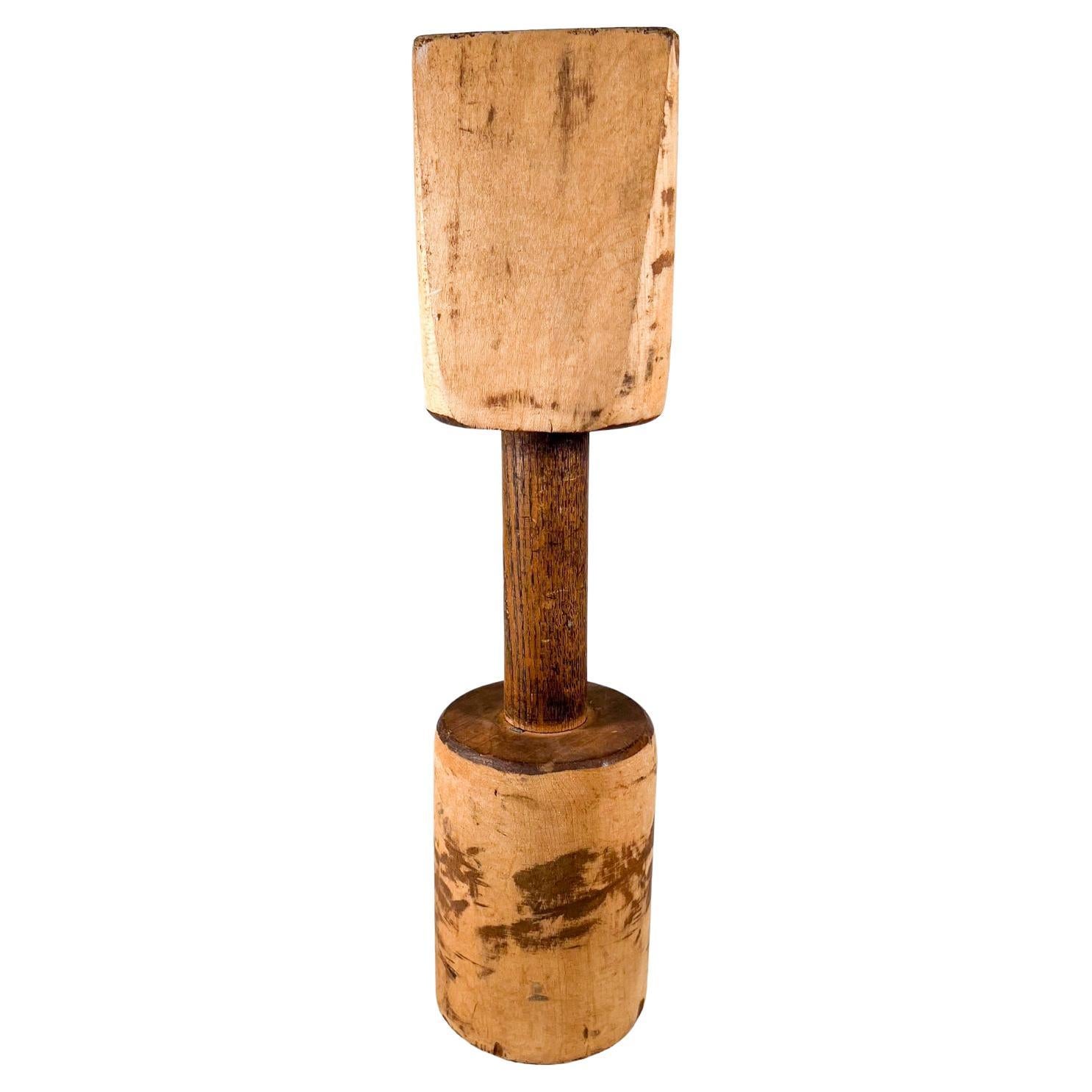 1960s Handcrafted Wood Hand Stomper Smasher Tool For Sale at 1stDibs