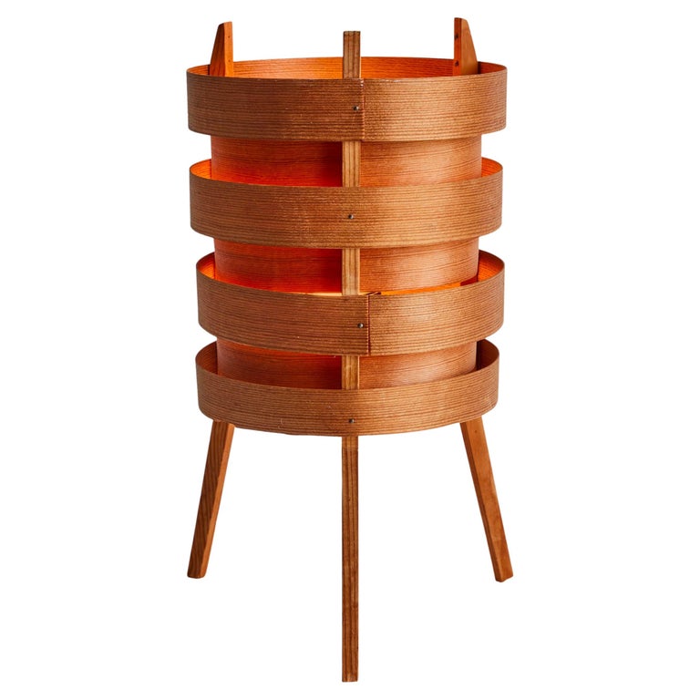 1960s Hans-Agne Jakobsson Tripod Wood Table Lamp for AB Ellysett For ...
