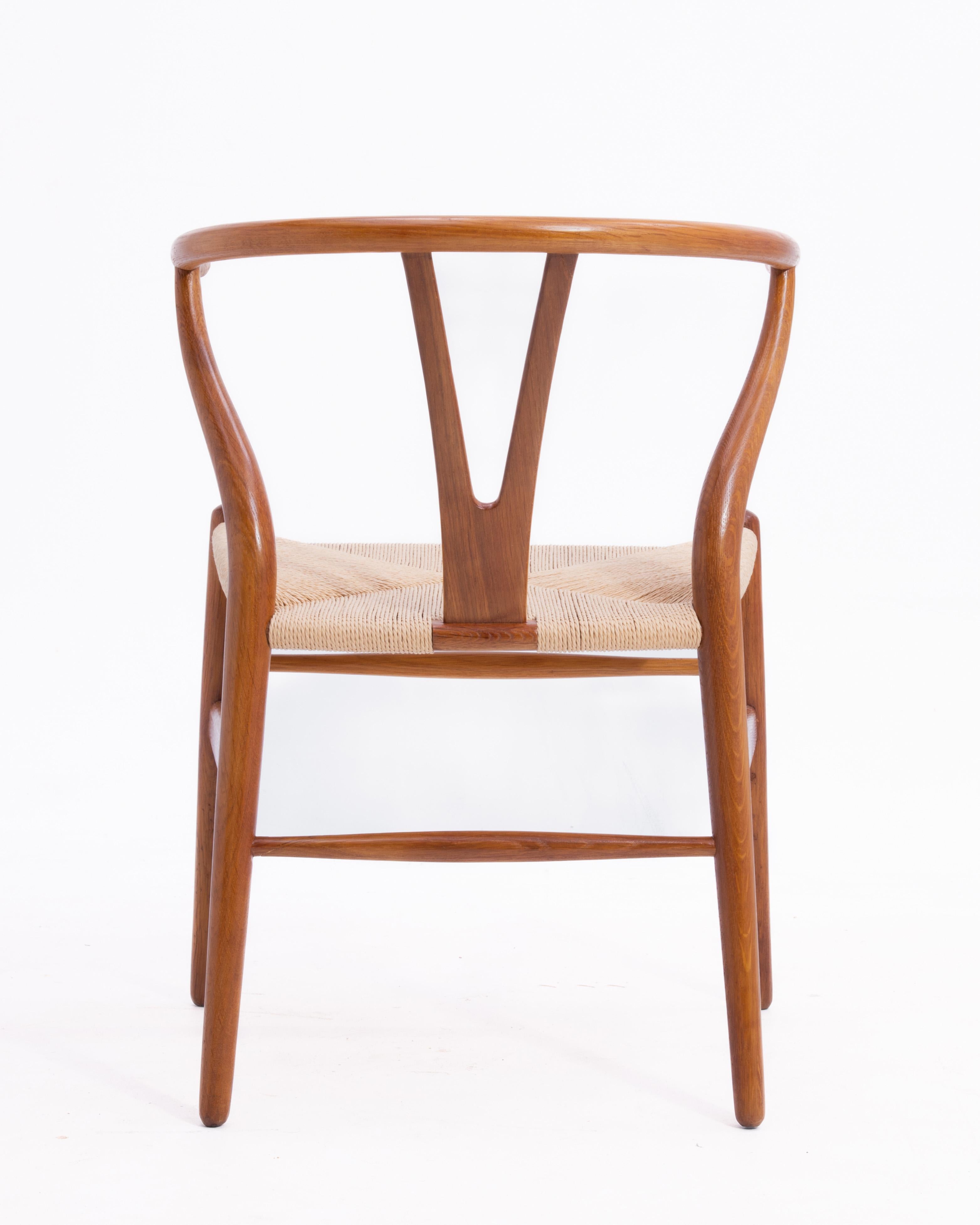 1960s Hans J. Wegner Ch 24 Oak Wishbone Chair Carl Hansen and Son ...