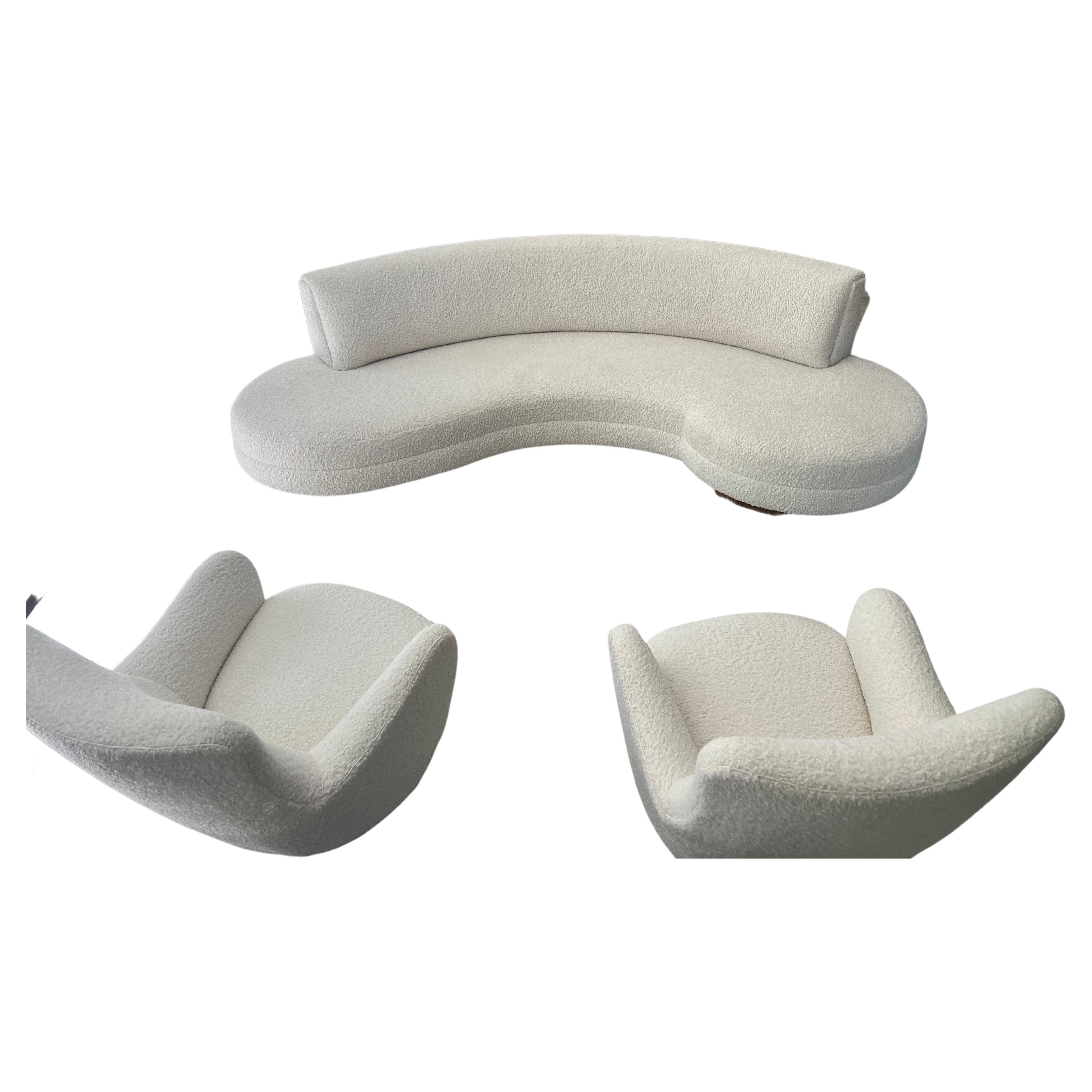 1960s Harris of California El Dorado Serpentine Cloud Sofa at 1stDibs