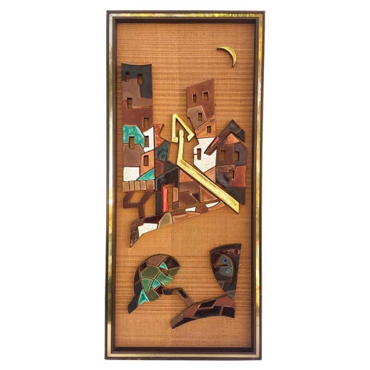 Mid-Century Modern Sculptural Tile Art of A Roman Landscape by Harris ...