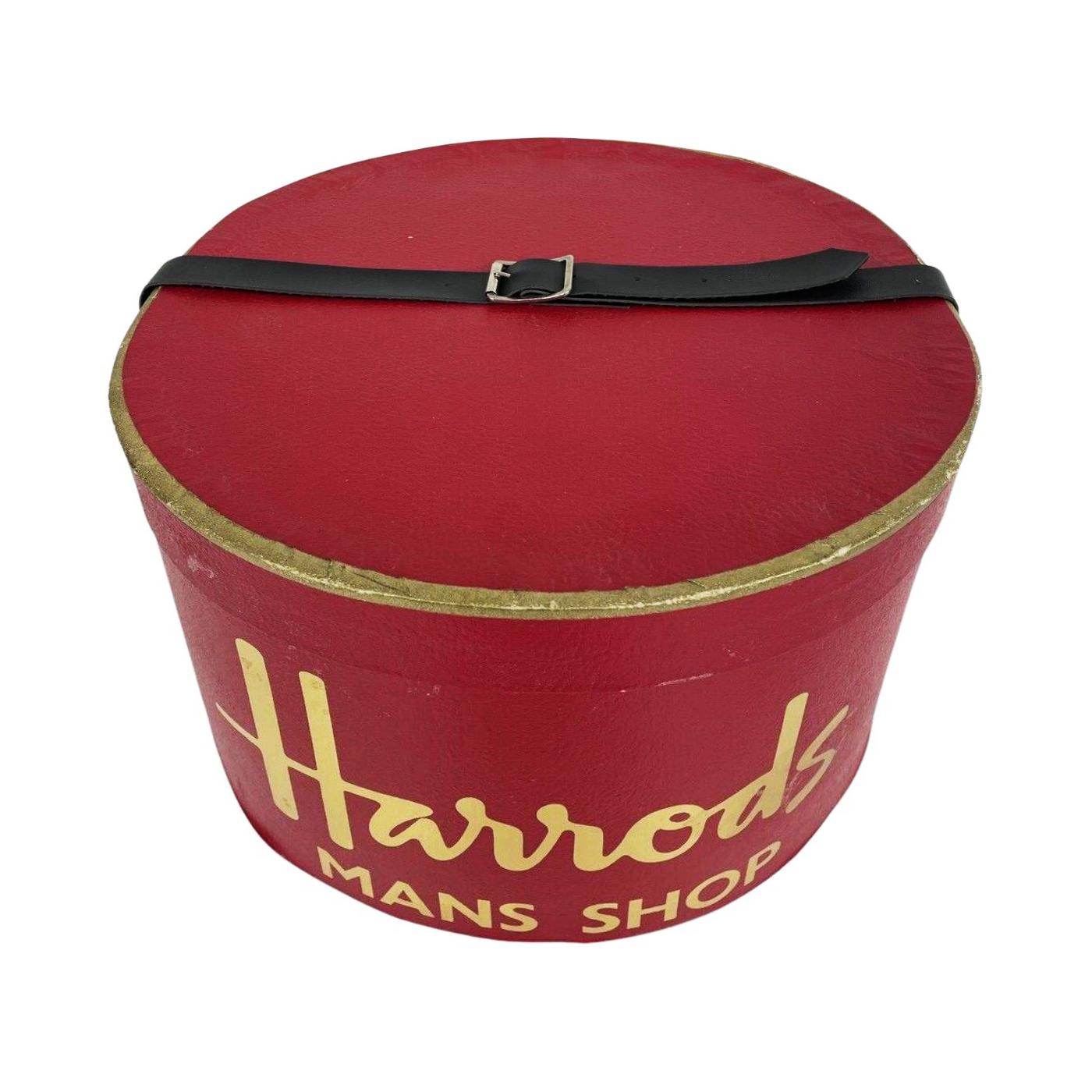 1960s Harrods of London Red Hat Box For Sale at 1stDibs