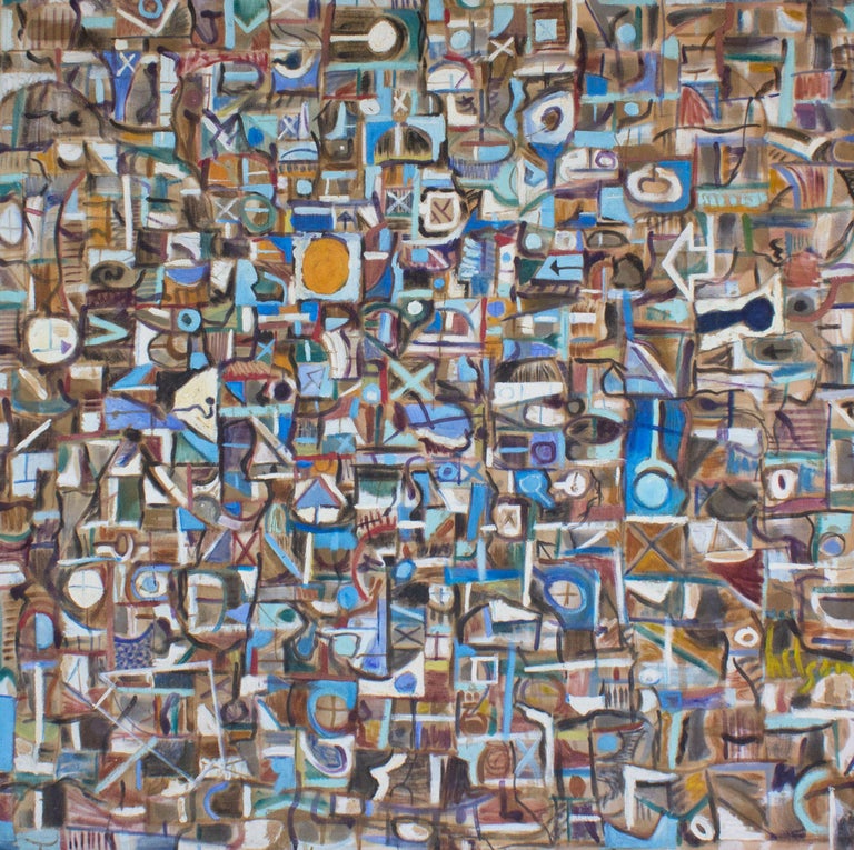 1960s Harry Hilson Signed Oil on Canvas Abstract Painting at 1stDibs ...