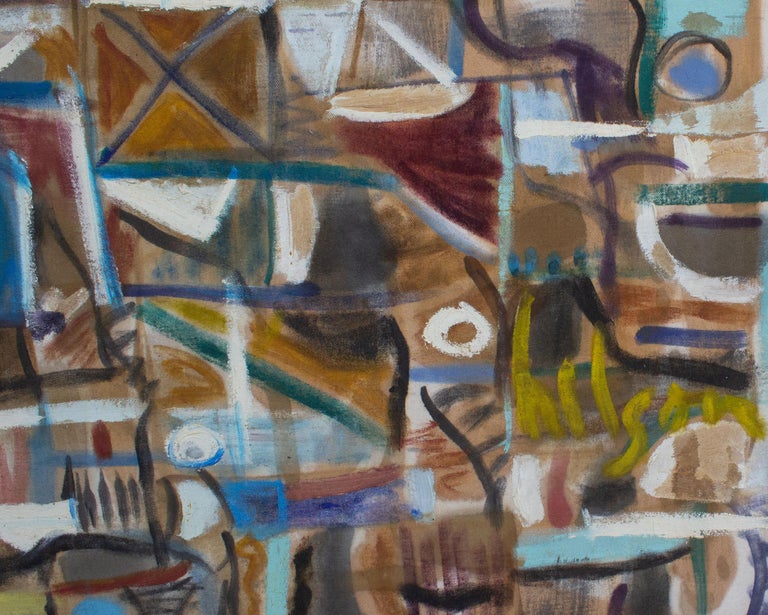 1960s Harry Hilson Signed Oil on Canvas Abstract Painting at 1stDibs ...