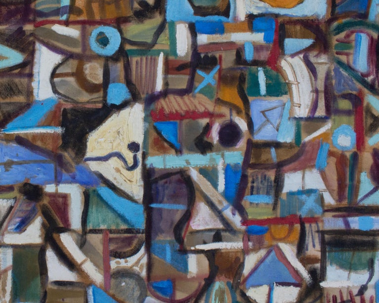 1960s Harry Hilson Signed Oil on Canvas Abstract Painting at 1stDibs ...