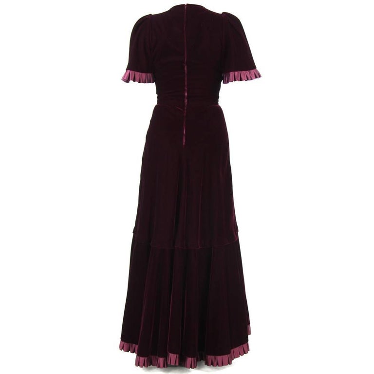 1960s Heinz Riva Burgundy Velvet Maxi Dress For Sale at 1stDibs ...