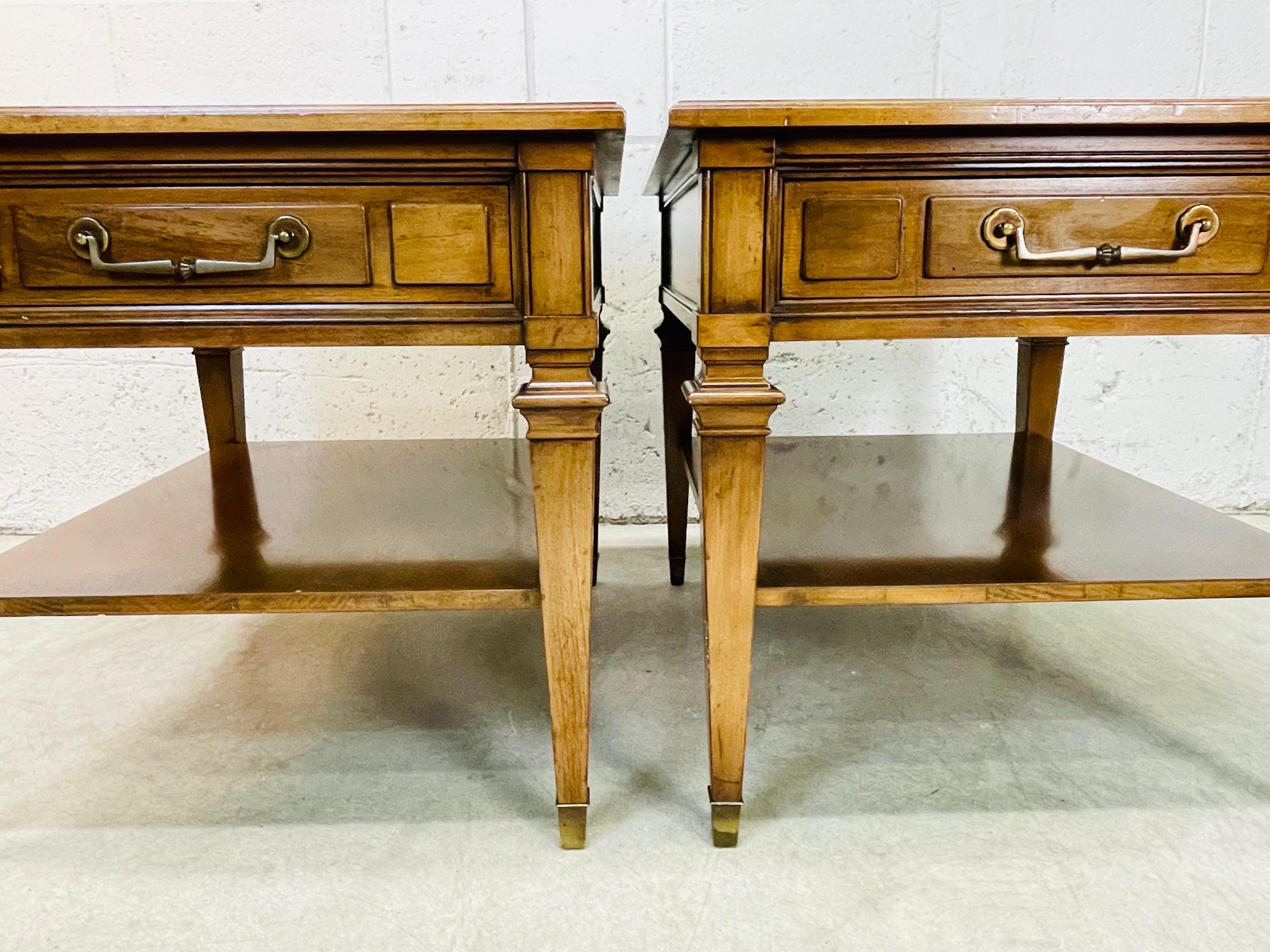 1960s, Hekman End Tables with Drawers, Pair For Sale at 1stDibs ...