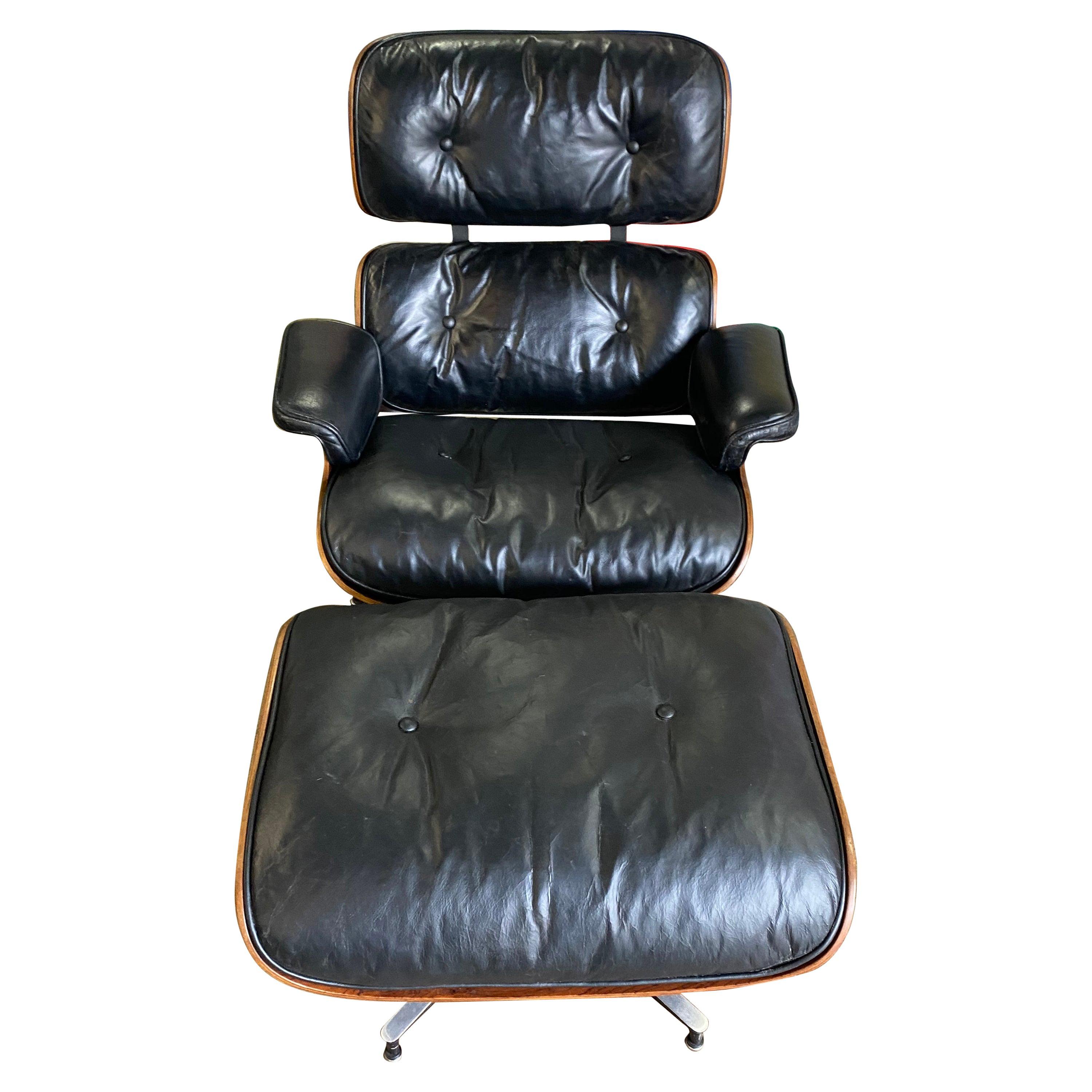 Vintage Eames Style Lounge Chair and Ottoman at 1stDibs