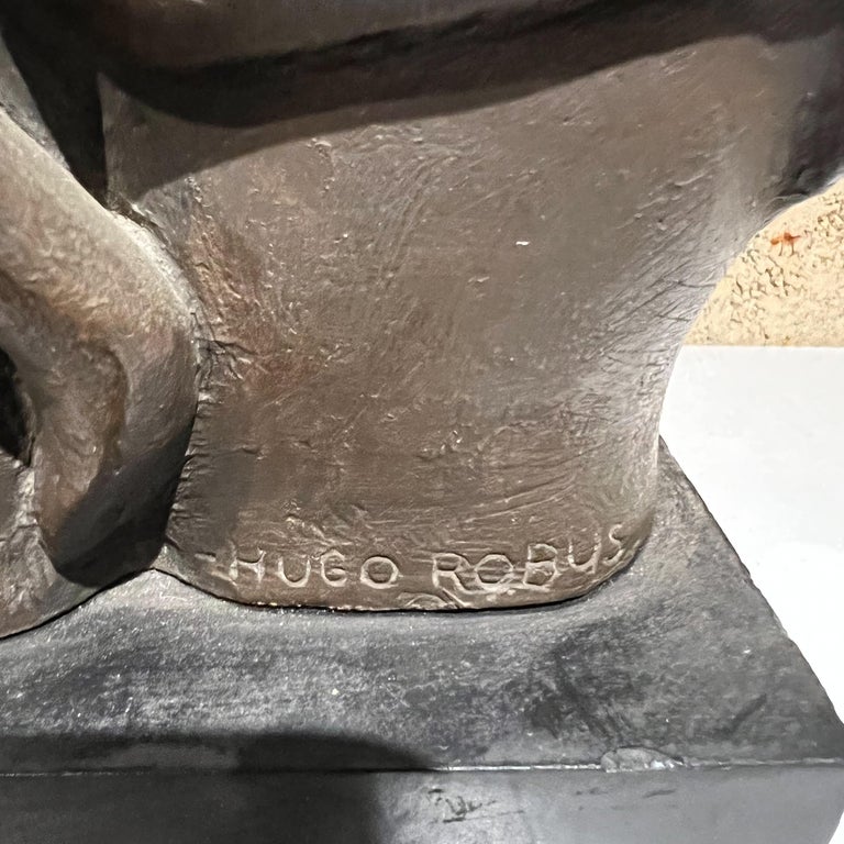 1960s Hugo Robus Modernist Art Table Sculpture Women Embracing Bronze ...