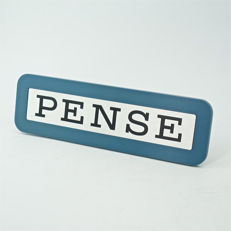 1960s IBM Blue PENSE Think Desk Plaque Sign Ad Man Graphic Design Like ...