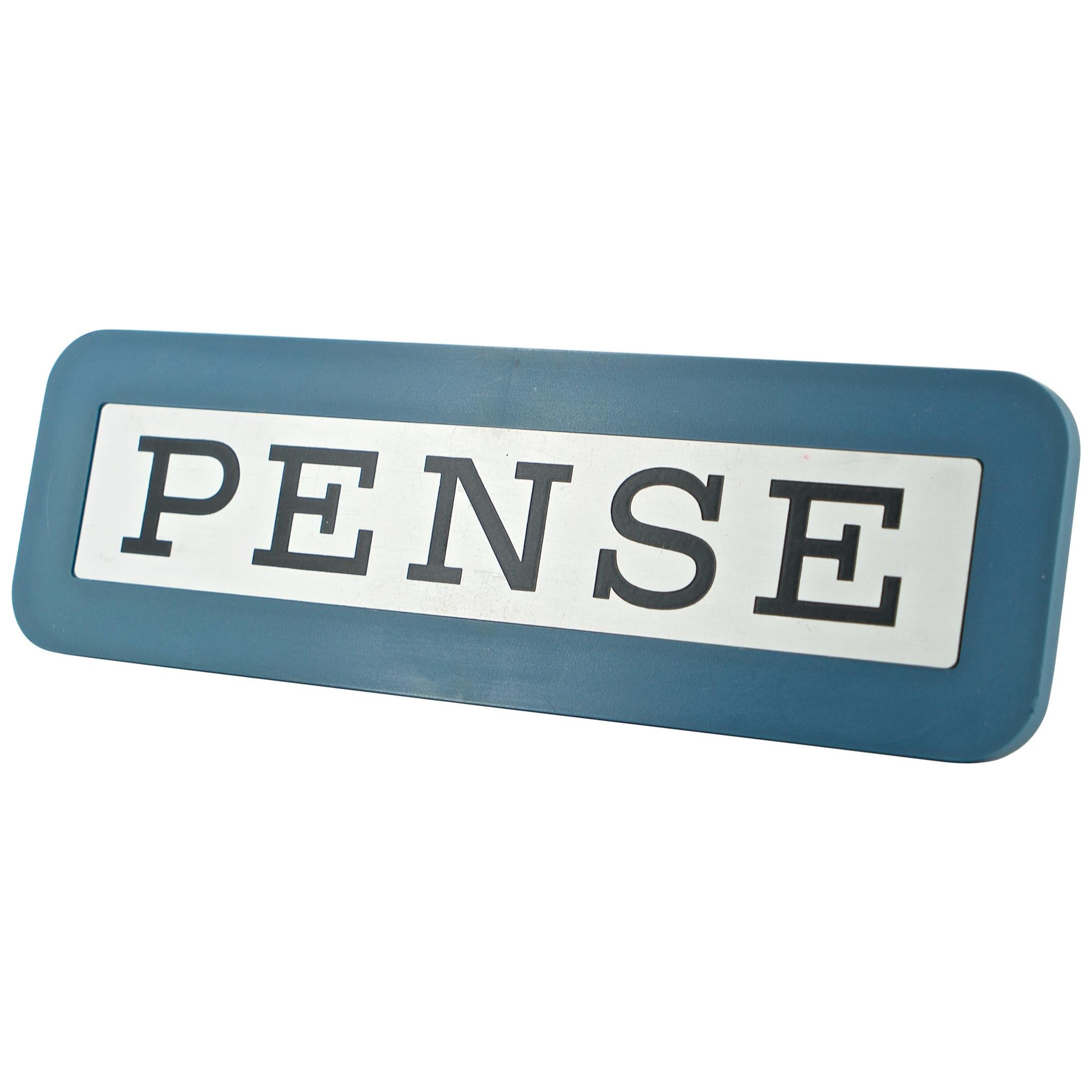 1960s IBM Blue PENSE Think Desk Plaque Sign Ad Man Graphic Design Like ...