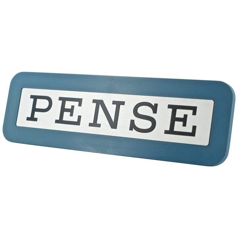 1960s IBM Blue PENSE Think Desk Plaque Sign Ad Man Graphic Design Like ...