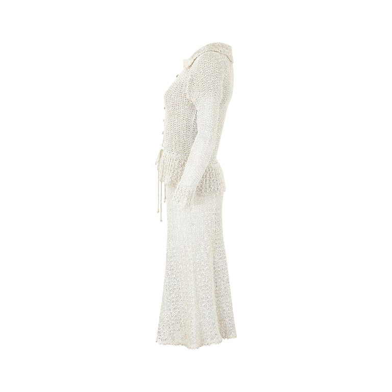 1960s Irish Linen Knitted Three-Piece Suit For Sale at 1stDibs