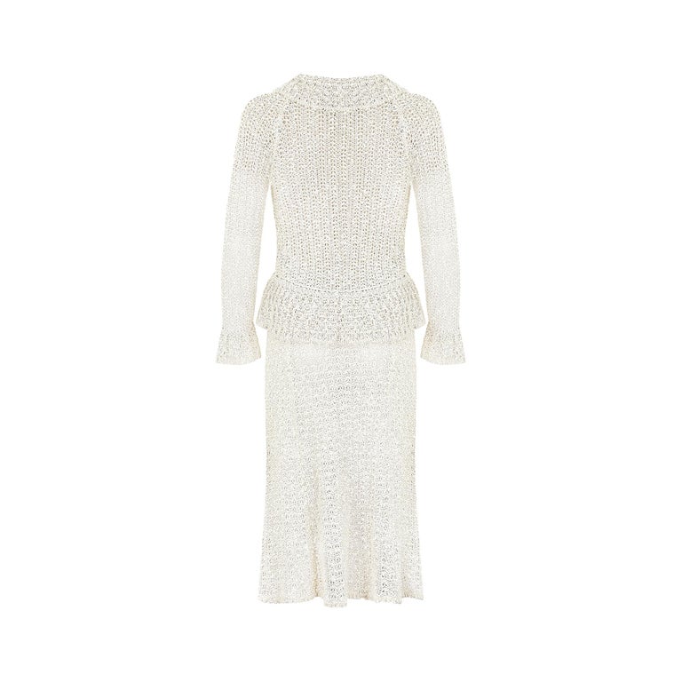 1960s Irish Linen Knitted Three-Piece Suit For Sale at 1stDibs