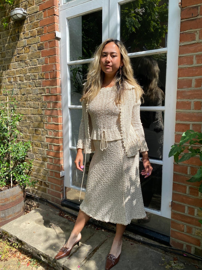 1960s Irish Linen Knitted Three-Piece Suit For Sale at 1stDibs